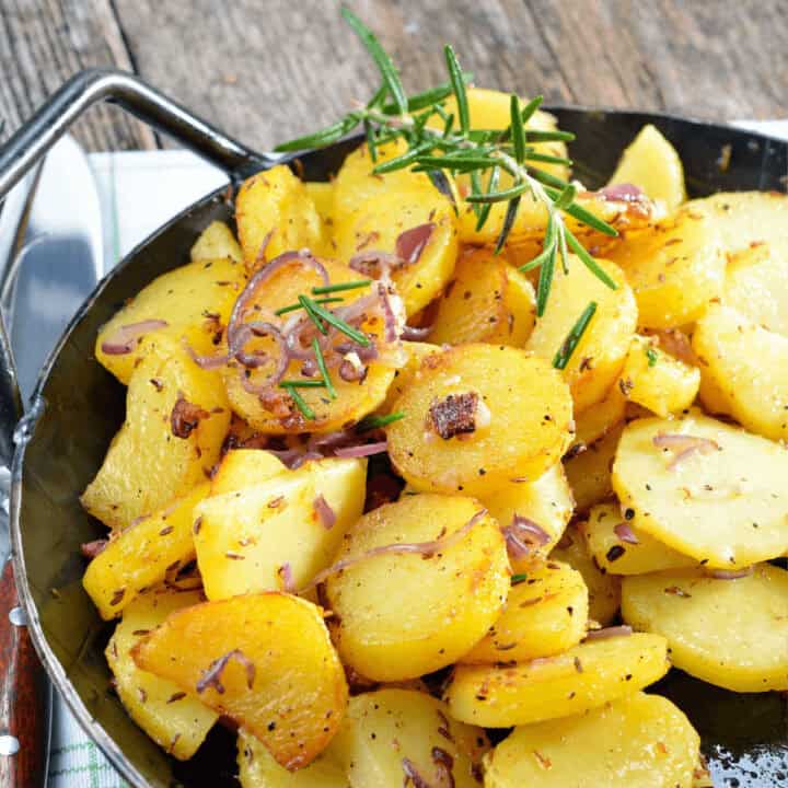 Skillet Fried Italian Herbed Potatoes Quick and Tasty