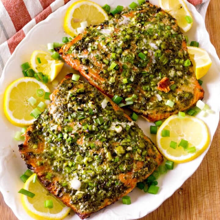 Grilled Italian Pesto Salmon 30 Minutes Start to Finish