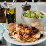 Baked Cod Puttanesca | Seafood with an Italian Spicy Tomato Sauce