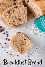 Easy Homemade Amish Cinnamon Breakfast Bread With Raisins