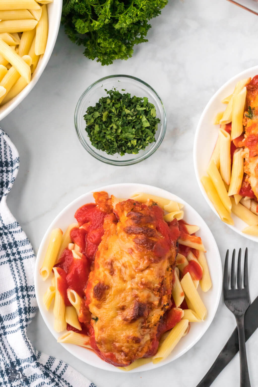 The Best Cheesy Chicken Parmigiana Recipe With Penne Pasta