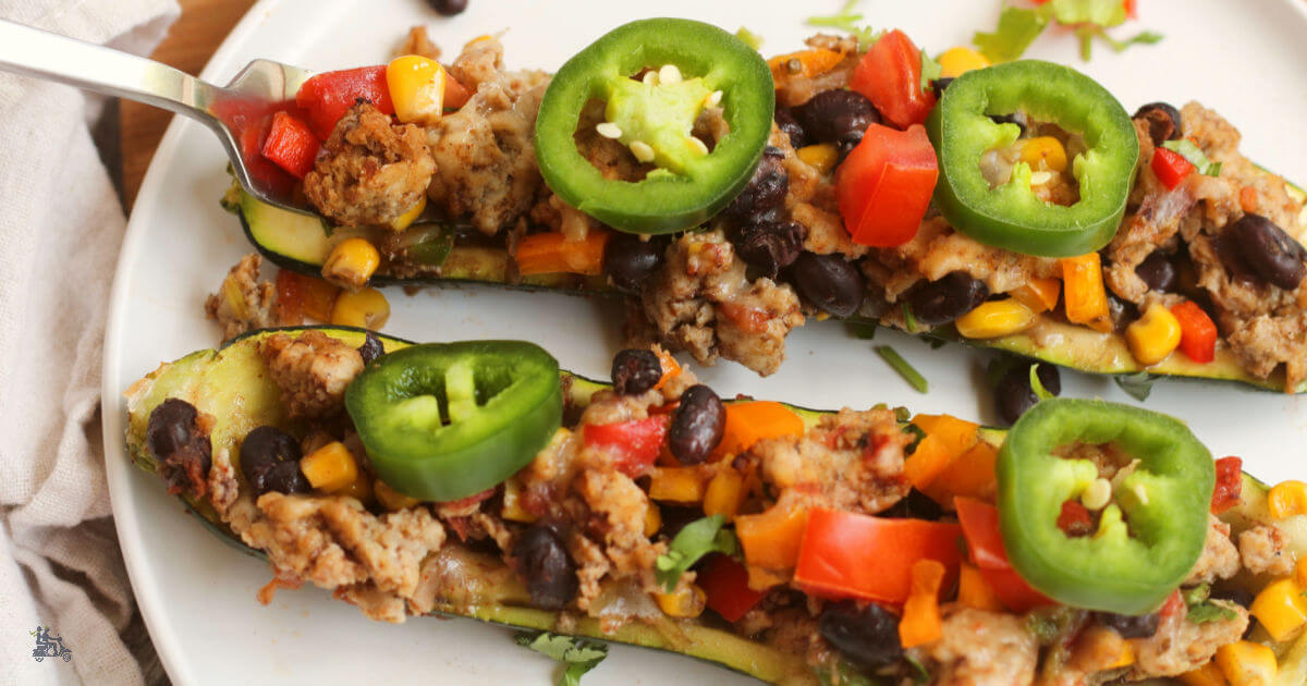 Taco Stuffed Zucchini Boats
