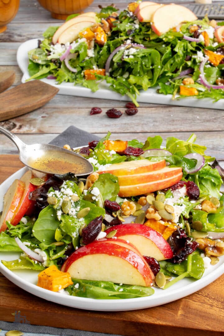 Ultimate Fall Harvest Salad With Honey Mustard Vinaigrette