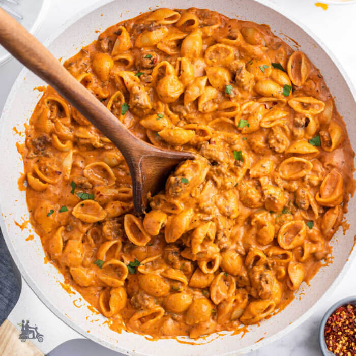 Easy Italian Creamy Beef and Shells