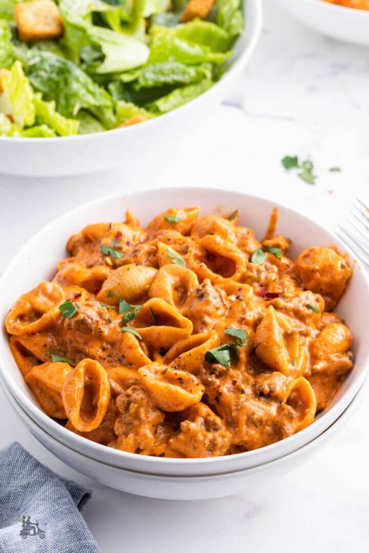 Easy Italian Creamy Beef and Shells