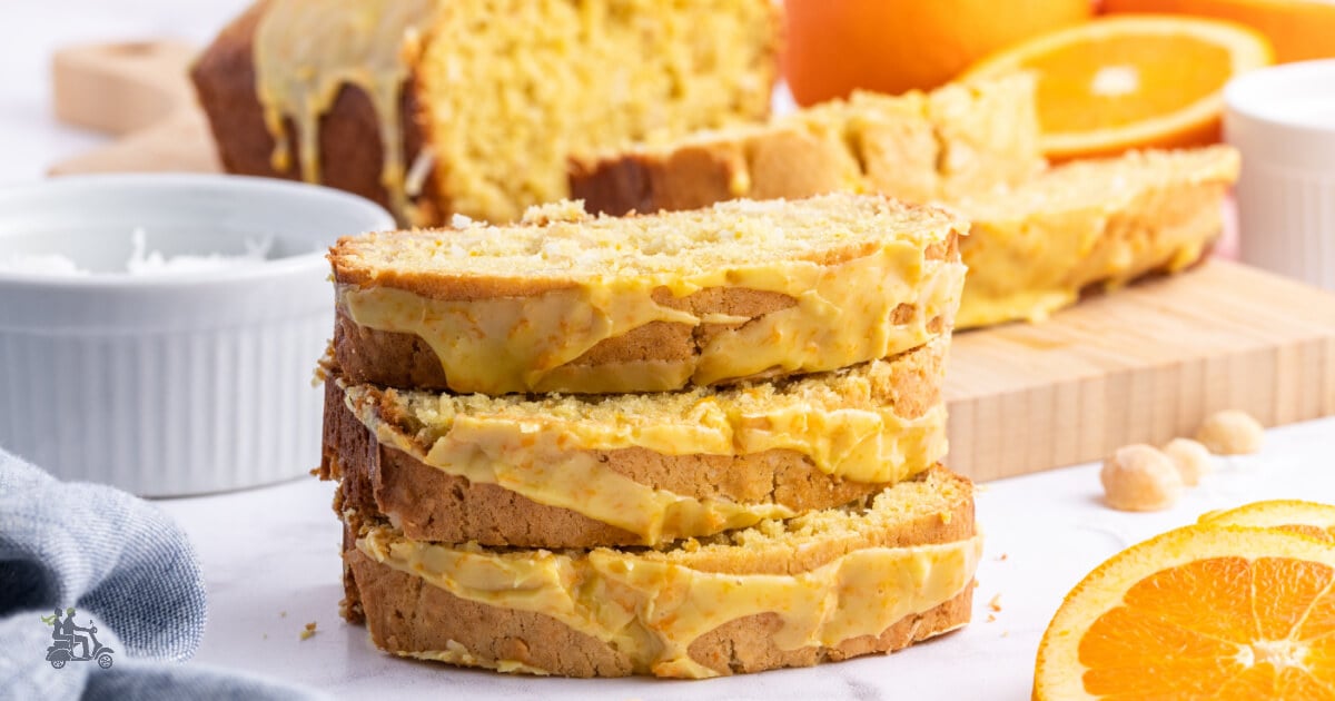 Macadamia Coconut Bread With Orange Glaze