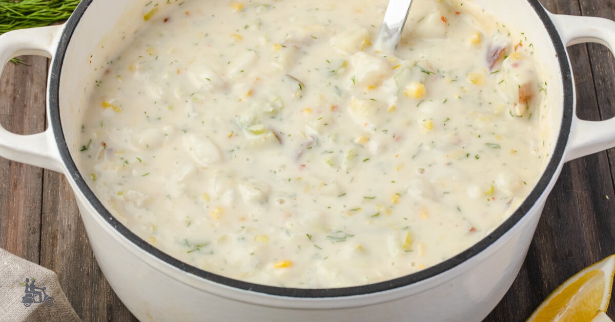 Rich and Creamy Fish Chowder made with Sheepshead or Cod