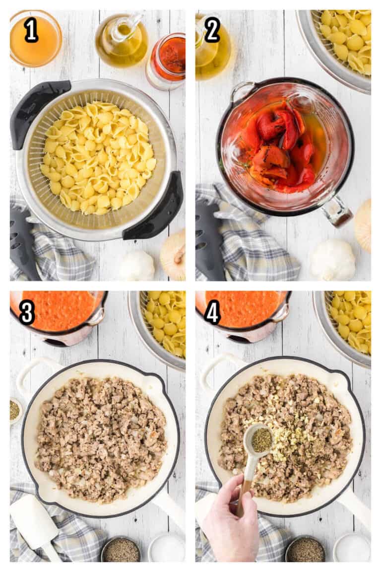 Creamy Roasted Red Pepper Sauce With Shell Pasta