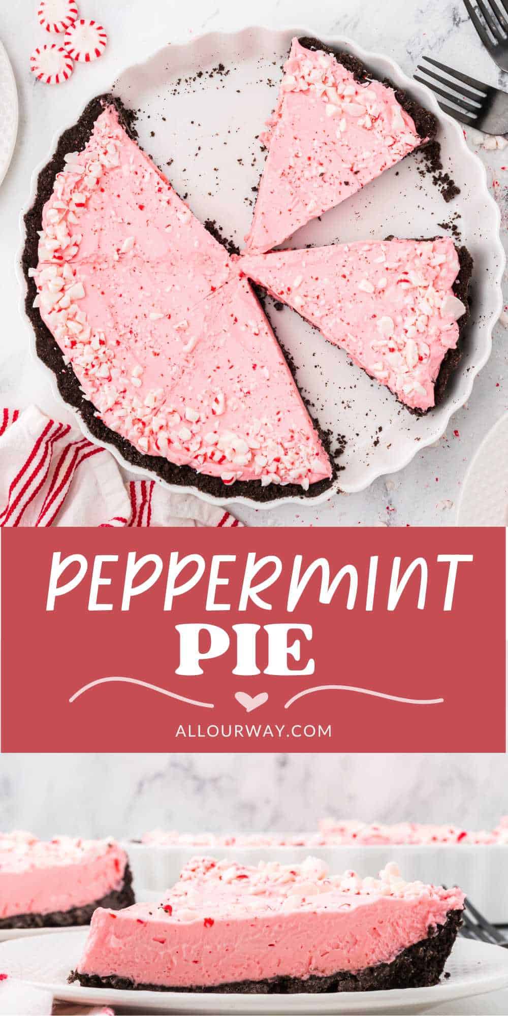 Candy Cane Bliss: Frozen Peppermint Pie With Oreo Crust