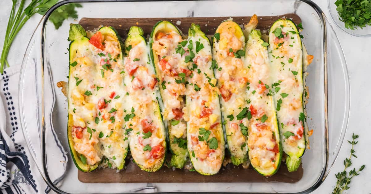 Garlicky Shrimp Stuffed Zucchini Boats Even Veggie Haters Love - Street ...