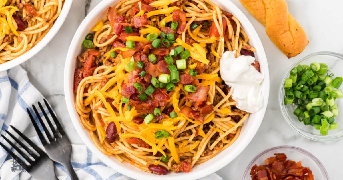 Cowboy Spaghetti With Bacon, Beans, and Bold Chili Flavor