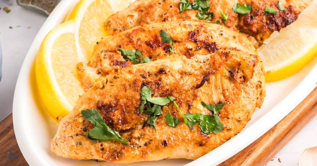 Juicy Marinated Greek Chicken Breast in Lemon Yogurt Marinade