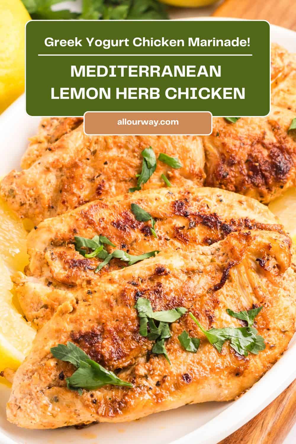 Juicy Marinated Greek Chicken Breast in Lemon Yogurt Marinade