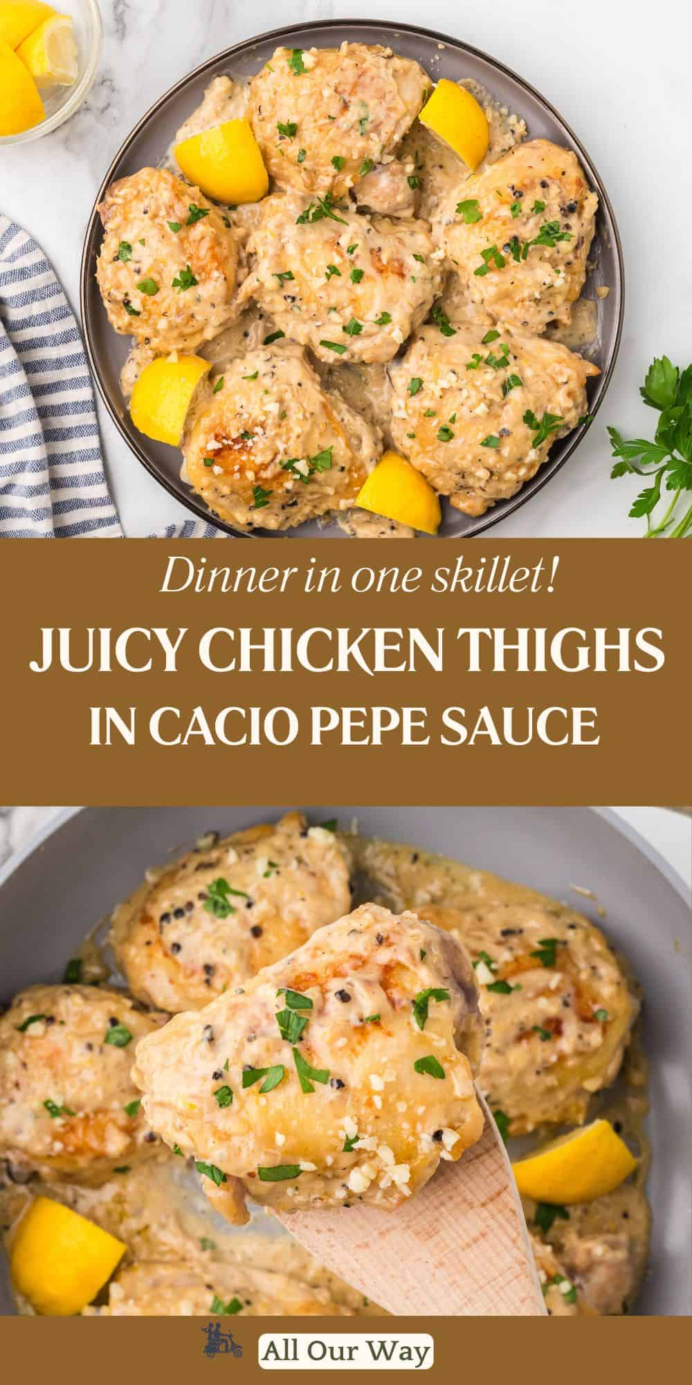 Cacio e Pepe Skillet Chicken Thighs — An Easy Italian Dinner