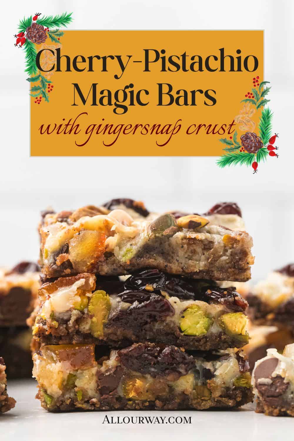 Holiday Magic Bars with Pistachios, Espresso, and Cherries