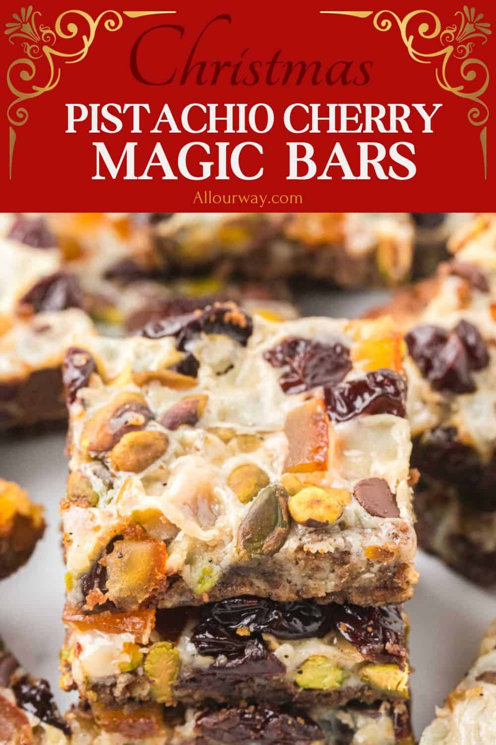 Holiday Magic Bars with Pistachios, Espresso, and Cherries