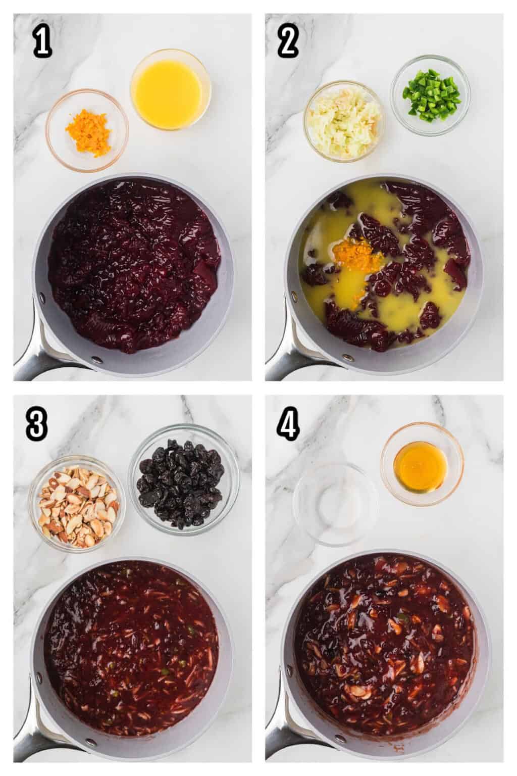 Cranberry Orange Relish With Dried Cherries, Almonds, Jalapeño