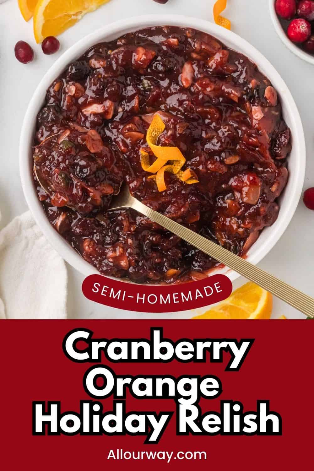 Cranberry Orange Relish With Dried Cherries, Almonds, Jalapeño